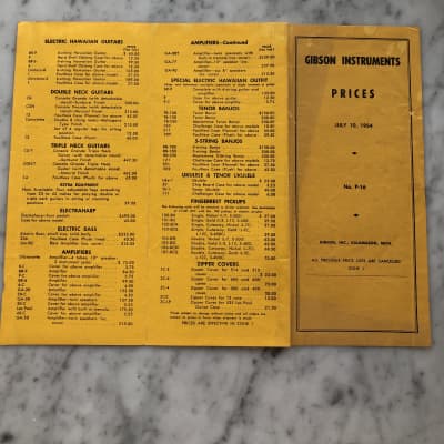 1954 Gibson Price list Vintage Catalog Les Paul Brochure Case | Reverb