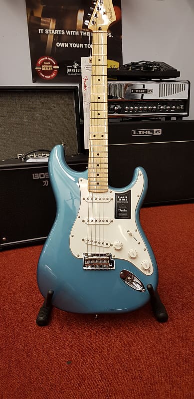 Fender player stratocaster electric guitar tide pool | Reverb