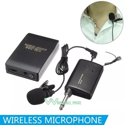 Portable Lavalier Neck Mic System Wireless Microphone W/ Fm | Reverb