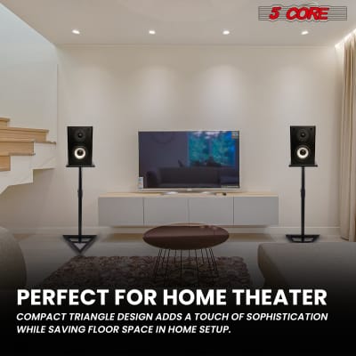 5 Core Speaker Stand Triangle Base Tall Adjustable 35mm DJ | Reverb