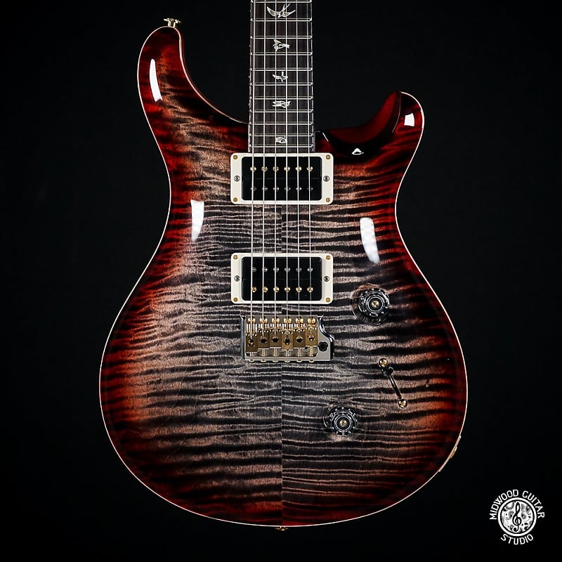 PRS Custom 24 10 Top - Cherry Charcoal Burst - 2018 | Reverb