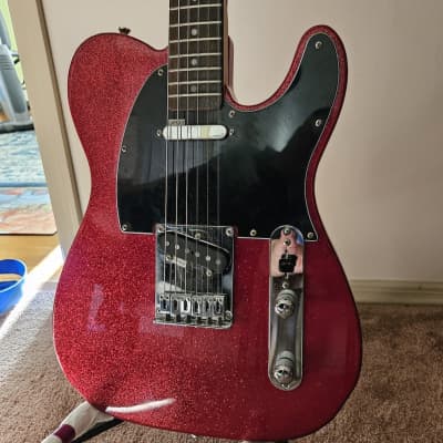 Squier Telecaster Red sparkle Upgraded | Reverb