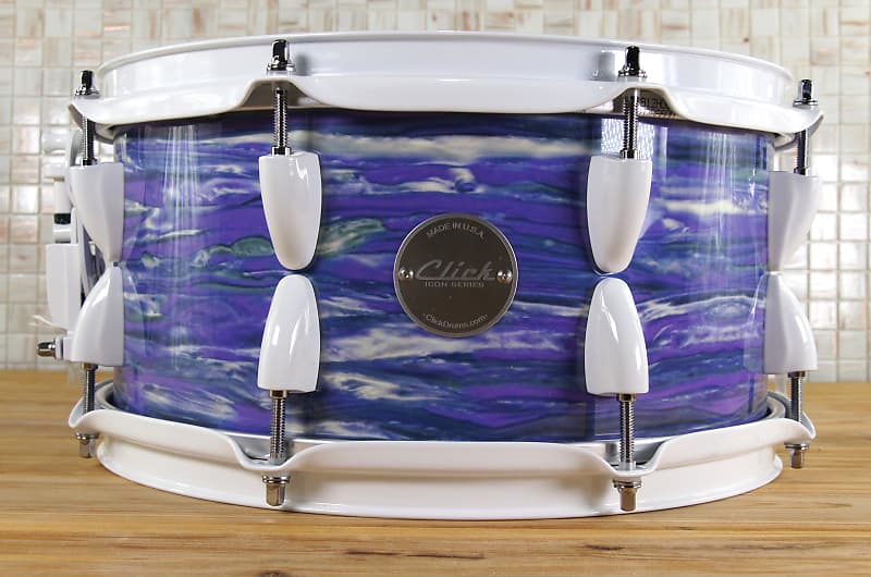 Click Custom 10ply Maple 6x12 Snare Drum Purple Oyster Finish | Reverb