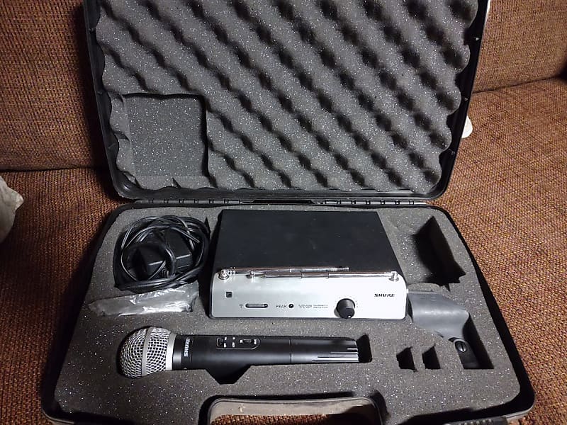 Shure PG58 wireless handheld microphone and T4A-CL reciever | Reverb