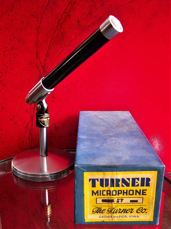Vintage 1950's Turner 57 dynamic microphone Satin Chrome w | Reverb