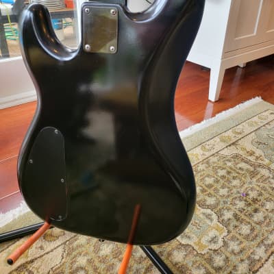 Fender PB-555 Precision Bass Mid 80's - Black Body Refinished | Reverb