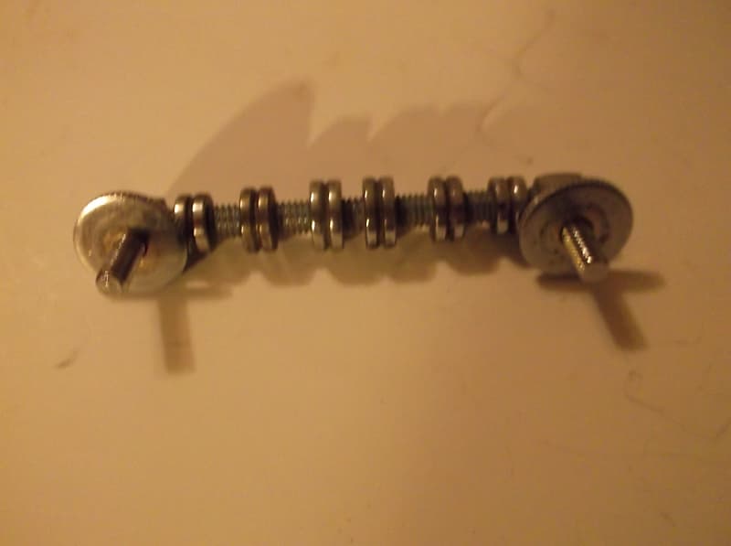 Vintage Guitar Roller Bridge w/ Adjustment Wheels & Posts | Reverb