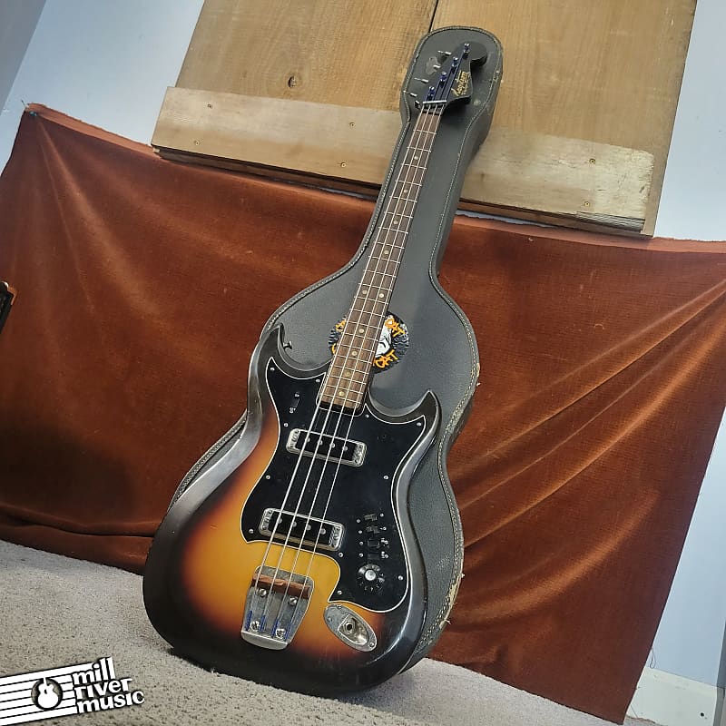 Hagstrom II Electric Bass Sunburst Vintage 1965-1967 w/ OG | Reverb