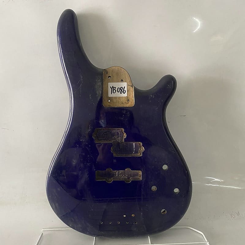 Solid Blue 5 String Bass Guitar Basswood Body | Reverb