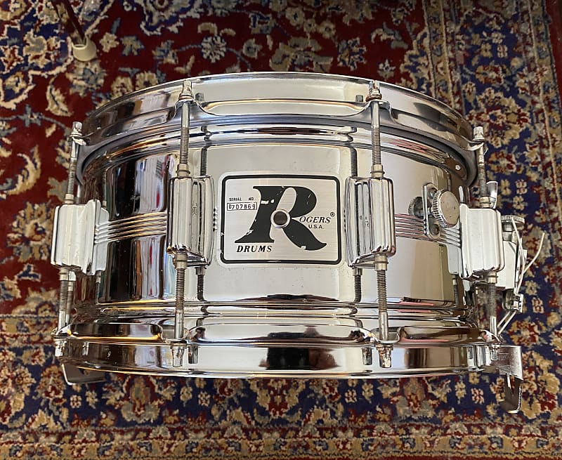14x6.5 Rogers Dynasonic Big R Brass Snare Drum Vintage | Reverb Canada
