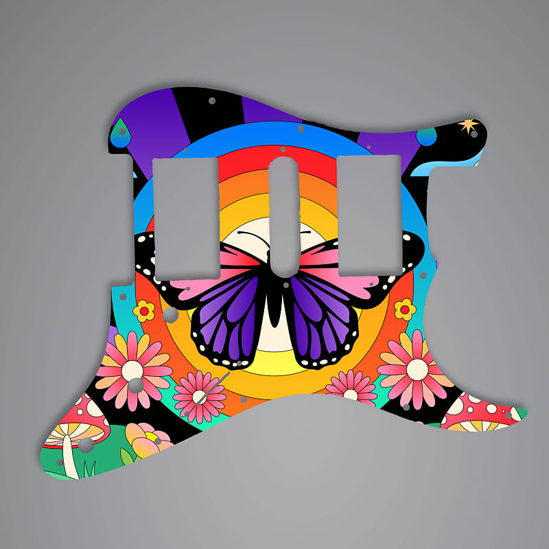 Fender Stratocaster HSH Pickguard 3 Ply(W/B/W) 11 mounting | Reverb