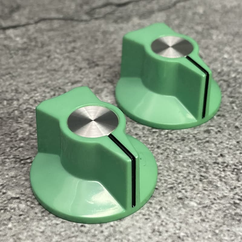 2x Dark Green Custom Color Arrow Skirted Mini Moog Knobs | Reverb