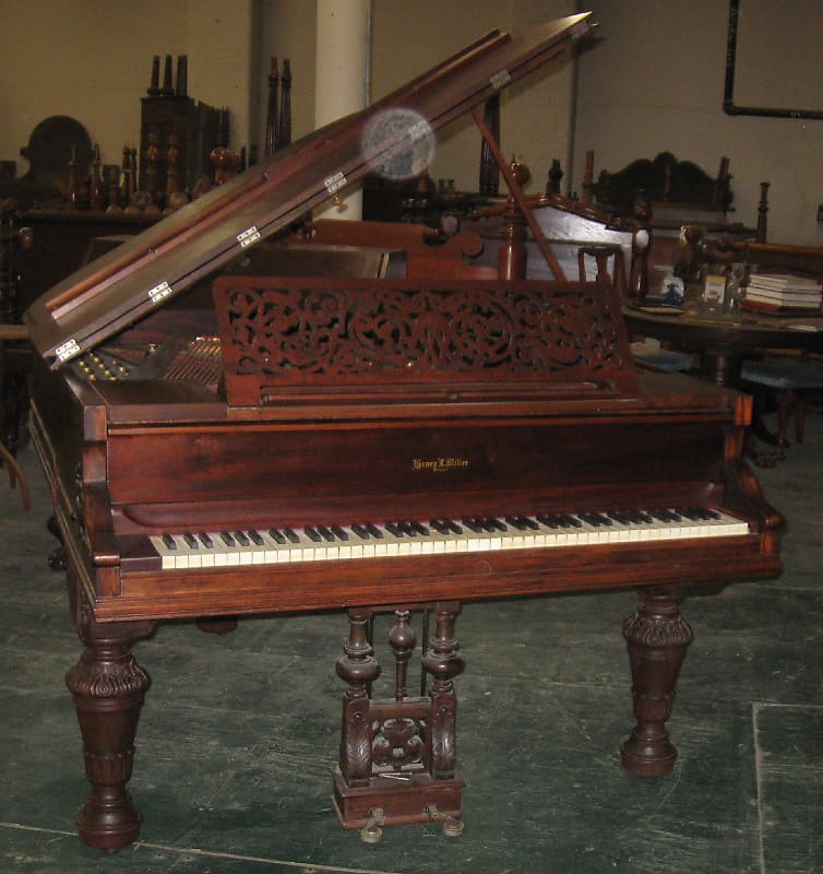 Gorgeous 1892 Victorian H.F Miller Antique Grand Piano | Reverb