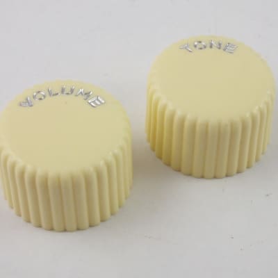 Pair of Cream Cupckae Retro Guitar Knobs 1 Tone 1 Volume | Reverb