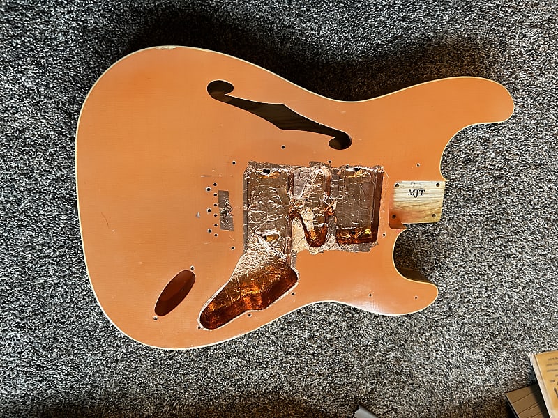 MJT Thinline Stratocaster Body 2020’s - Coral Pink | Reverb