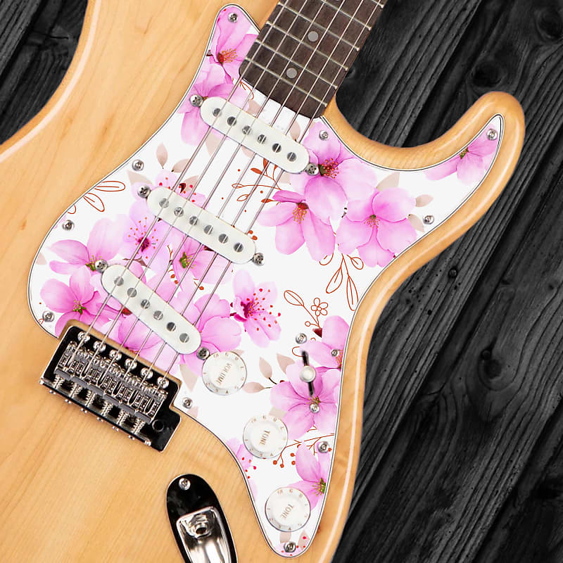 Stratocaster Pink Flowers Floral Look Pickguard – Custom | Reverb