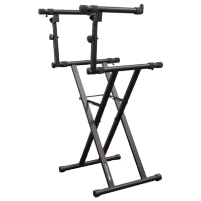 Odyssey LTBXS2 Heavy-Duty Double-Tier Folding X-Stand - Black | Reverb