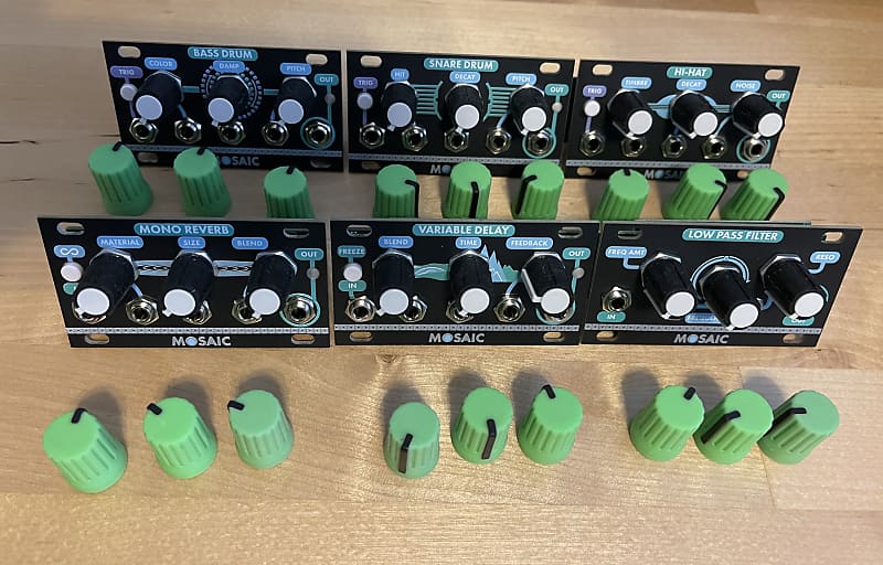Mosaic 1U Bass Drum, Snare Drum, Hi Hat, Low Pass Filter, | Reverb