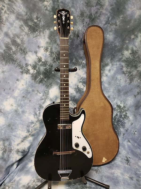 Vintage 1966 Aldens by Harmony H45 Black Mars Stratotone Pro | Reverb