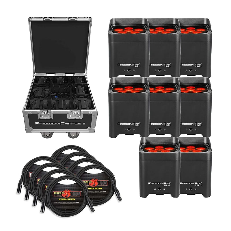 Chauvet DJ Freedom Par TRI-6 (Black, 8-Pack) with Chauvet DJ | Reverb