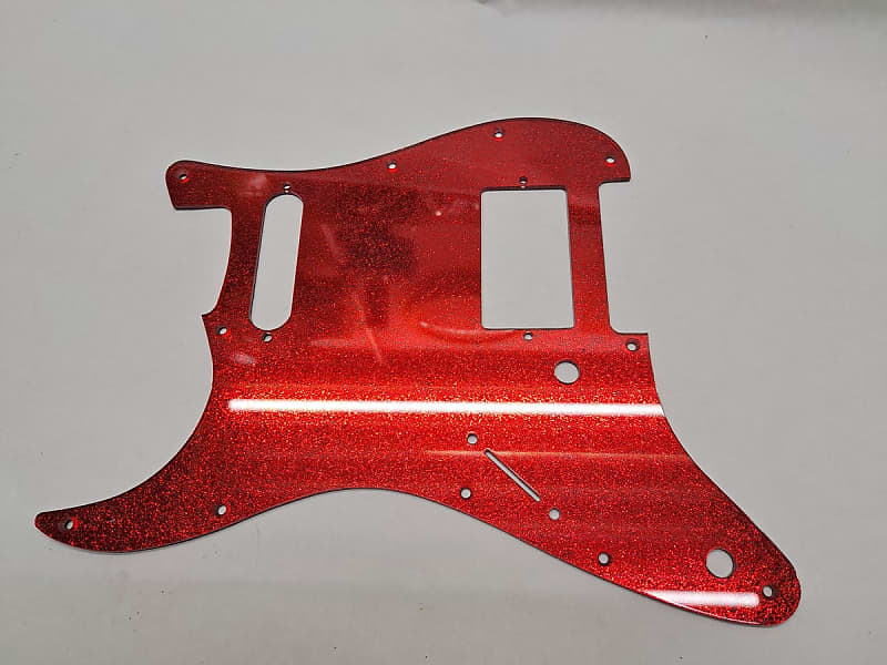 Lefty left handed Red Sparkle Glitter Acrylic Strat | Reverb