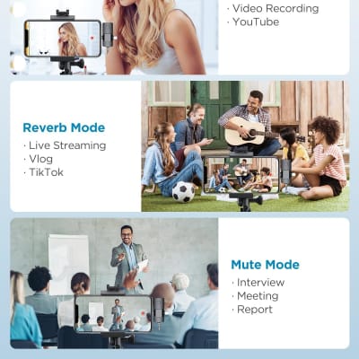3 In 1 Wireless Microphone For Iphone, Camera, Android, Ipad, | Reverb