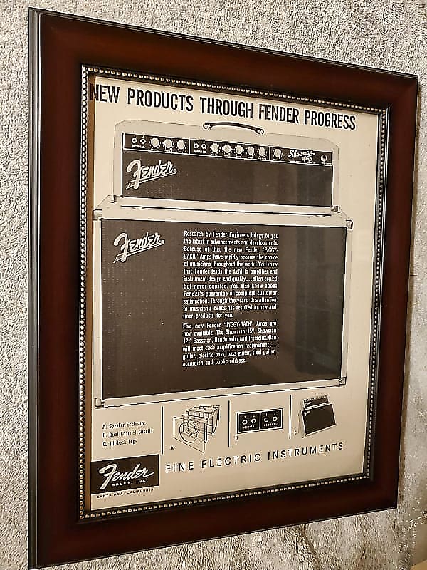 1961 Fender Electric Instrument Company Promotional Ad Framed | Reverb