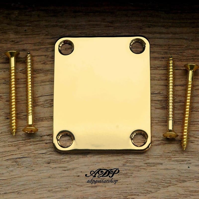 Neck Plate with 4 screws Gold tele strat | Reverb
