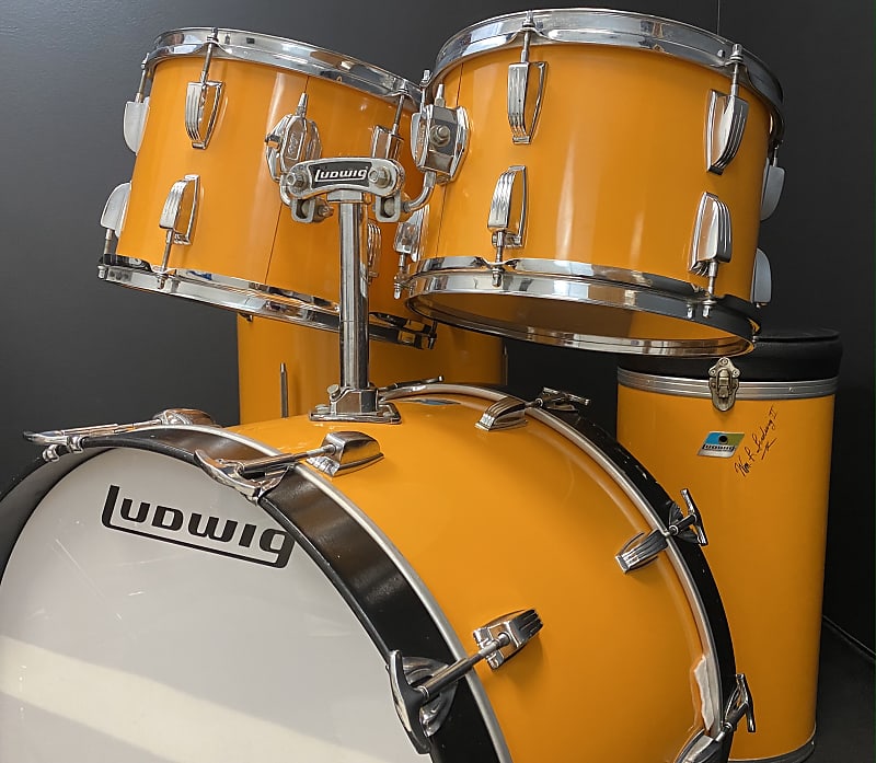 Ludwig 12/13/16/22 and canister throne! Yellow Cortex. Rare! | Reverb