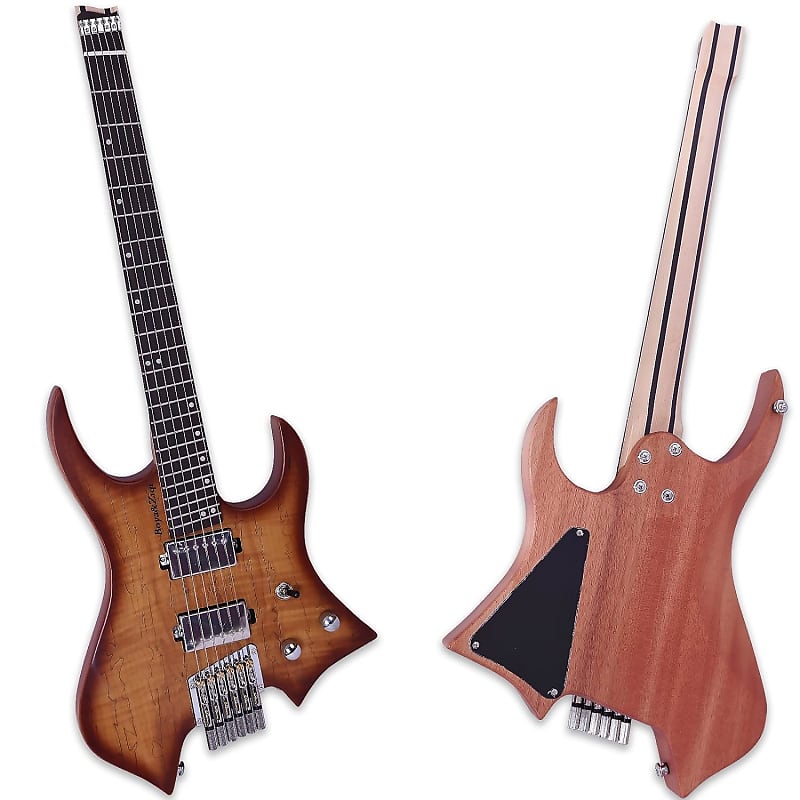 Headless Electric Guitar Lizard-6,Fanned Frets, | Reverb