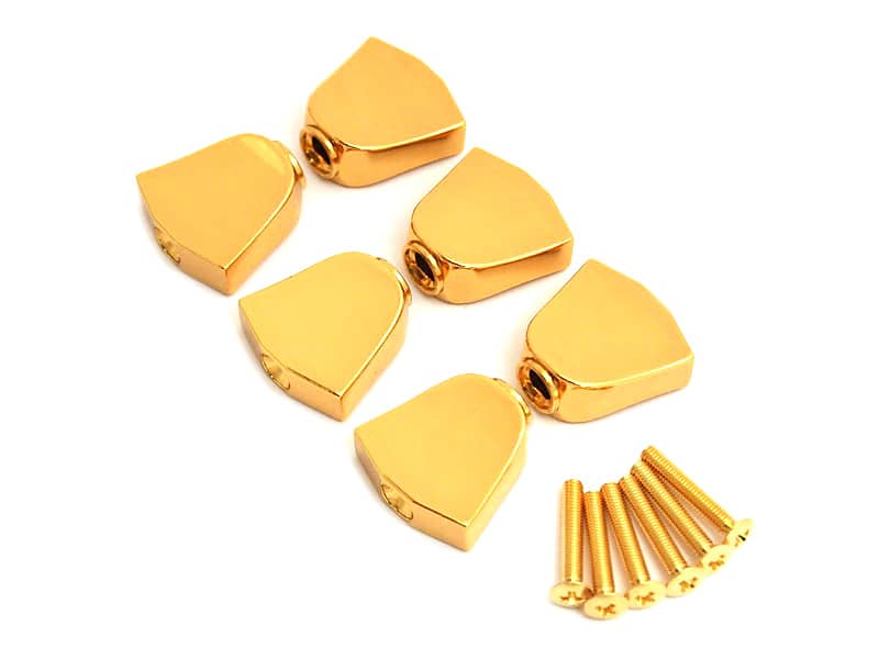 6 Metal keystone Gold Knobs for 3+3 Grover style Tuners | Reverb