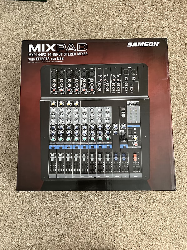 Samson Mixpad Mixer MXP144FX 12-Channel Analog Stereo Mixer | Reverb