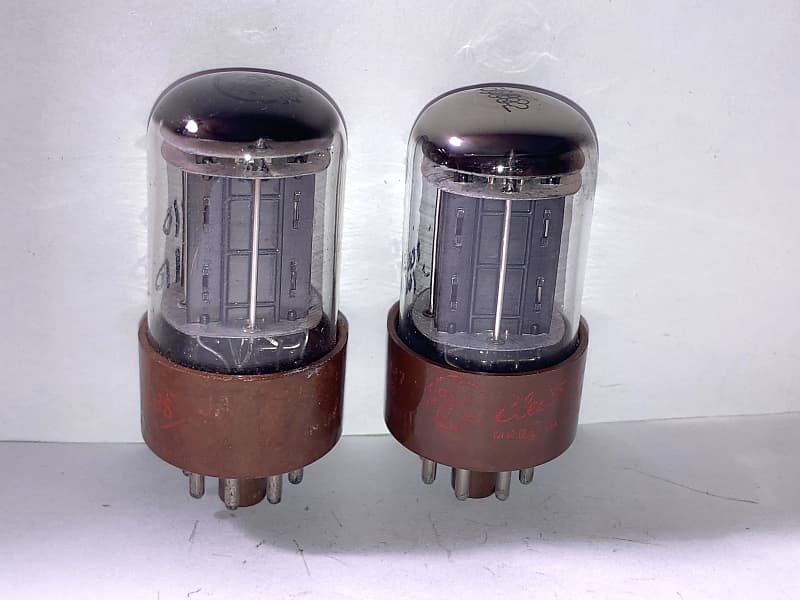 CBS Hytron 5692 6SN7GT ECC33 Brown Base Tubes - Matched Pair, | Reverb
