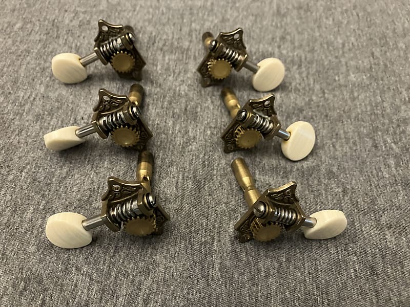 Slot Head Tuning Gears - Bronze / Faux Ivory | Reverb