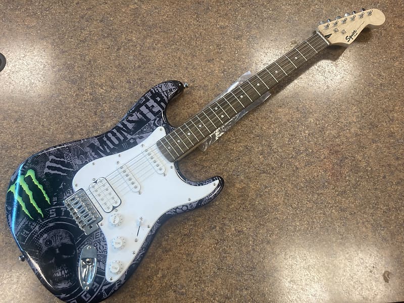 Squier Monster Energy Limited Edition Bullet Strat Guitar | Reverb