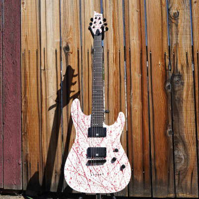 Schecter Diamond Series Prototype C-1 Red/White Splatter | Reverb