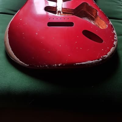 MJT Stratocaster body Candy Apple Red | Reverb