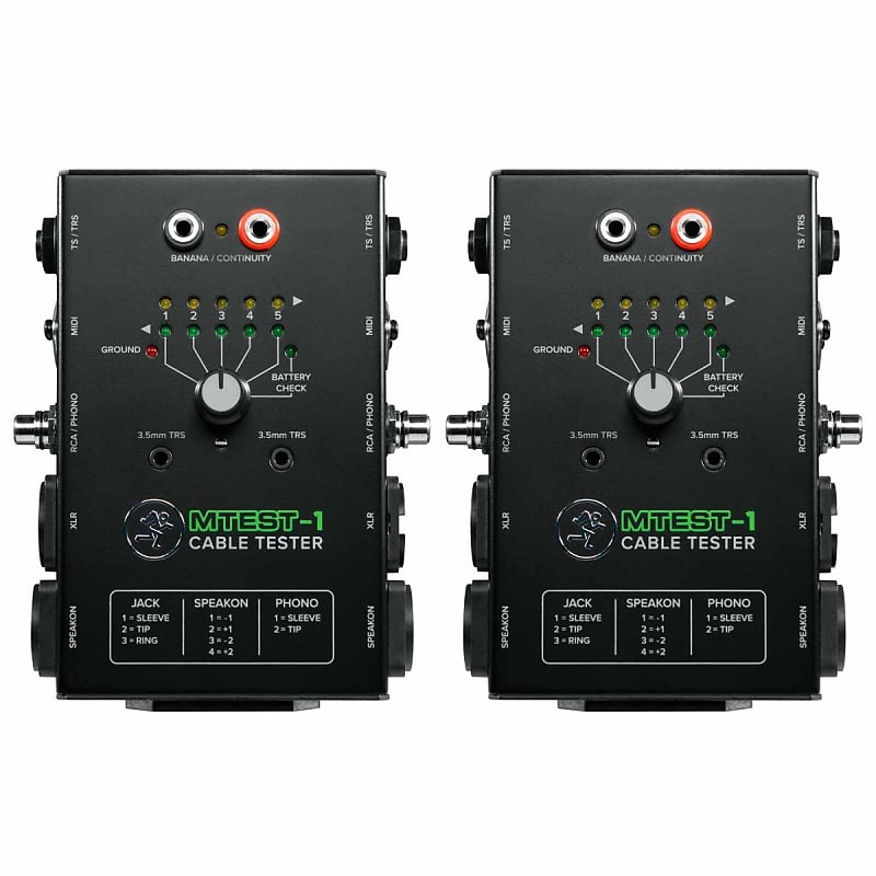 Mackie MTest-1 Pro Audio Stage DJ Cable Testers 2 Pack w Male | Reverb