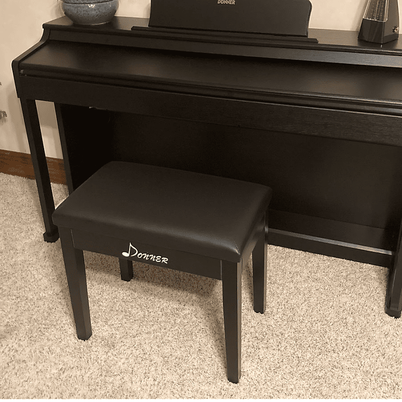 Donner Piano Bench with Storage, Solid Wood Keyboard Bench | Reverb