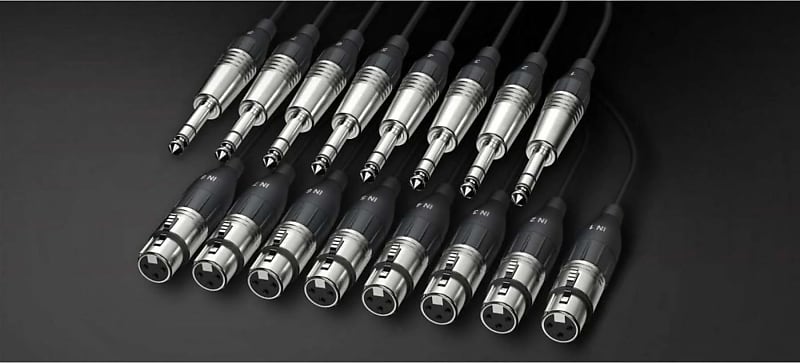 Analog Multi-core cable, 8x XLR female 8x TRS 2m | Reverb