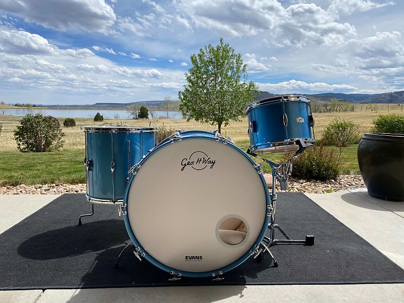 George Way Tuxedo Acacia Drum Kit - Billion Dollar Baby Blue | Reverb