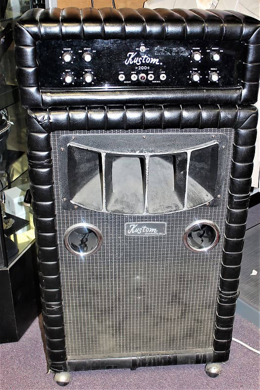 Kustom 200 Full Stack, Black Rolled and Pleated | Reverb