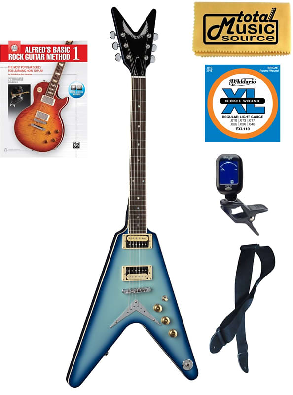 Dean Guitars 6 String Electric Guitar, Blue Burst, V 79 BB, | Reverb