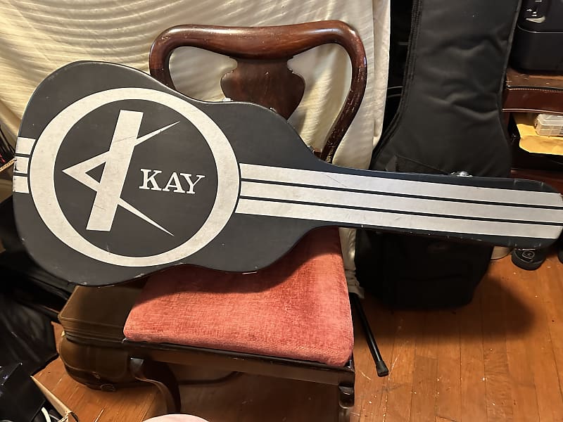 Kay Vintage Kay acoustic case only - Black & Silver | Reverb