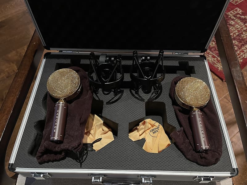 Cascade Fathead SP Ribbon Microphones Bergundy/Gold | Reverb