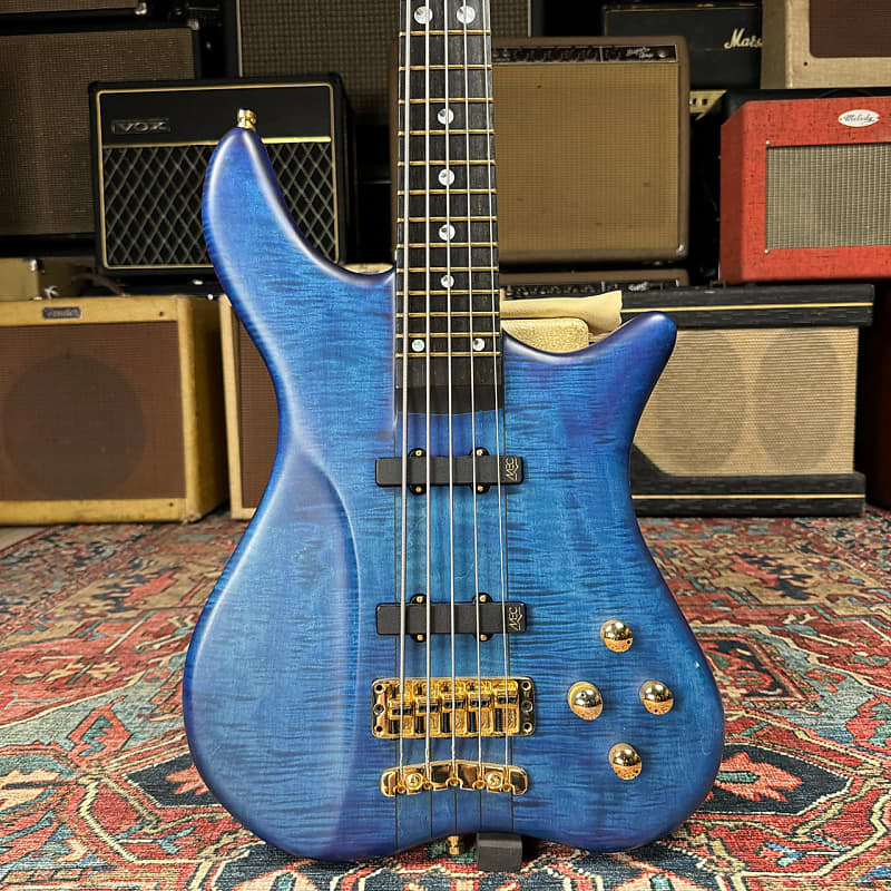 Warwick Masterbuilt Katana NT 5 String Ocean Blue - AAA Flame | Reverb