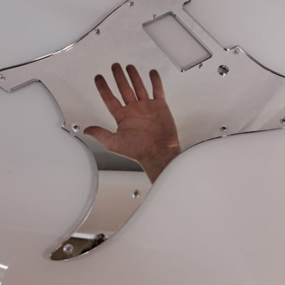 Lefty left handed Silver Mirror Acrylic Strat Stratocaster 11 | Reverb