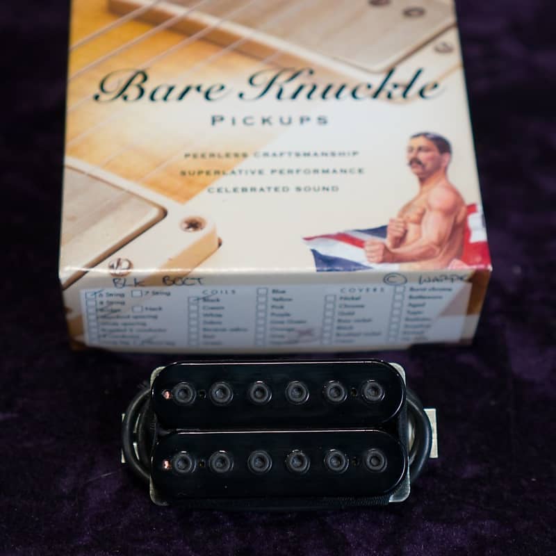 Bare Knuckle Warpig 6 String Bridge Open Black w/ Black Bolts | Reverb