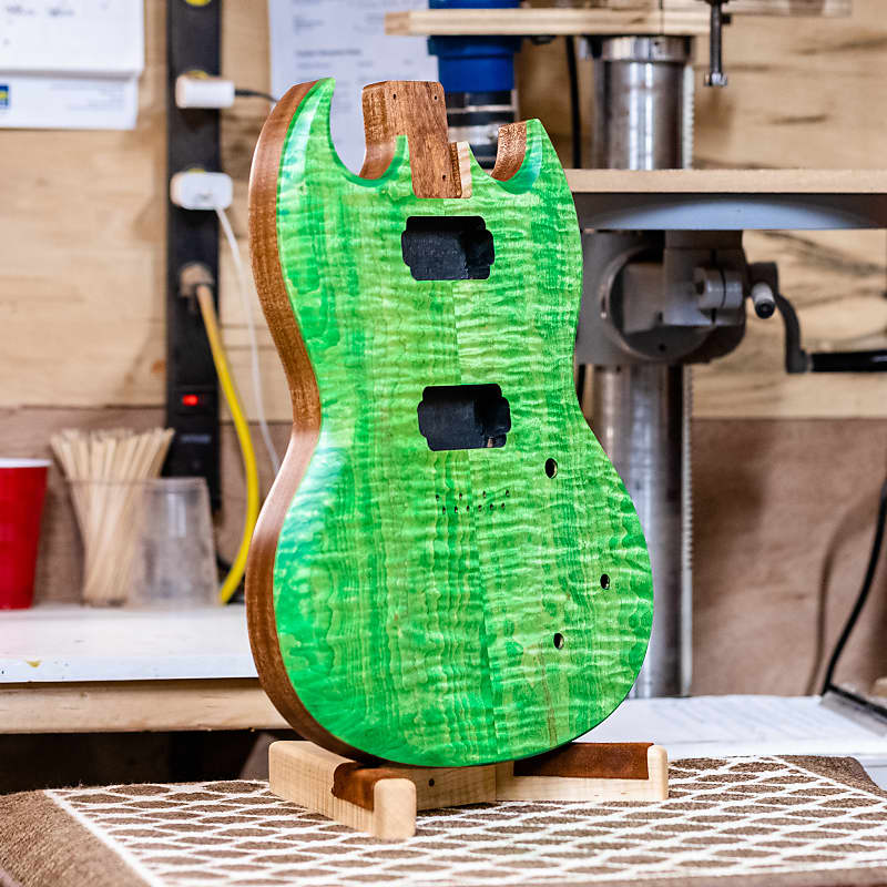 SG style bolt on Body / Figured Maple & Mahogany SG body | Reverb