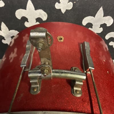 Vintage Ludwig Keystone Badge 14x22 Bass Drum 1960s-Red | Reverb